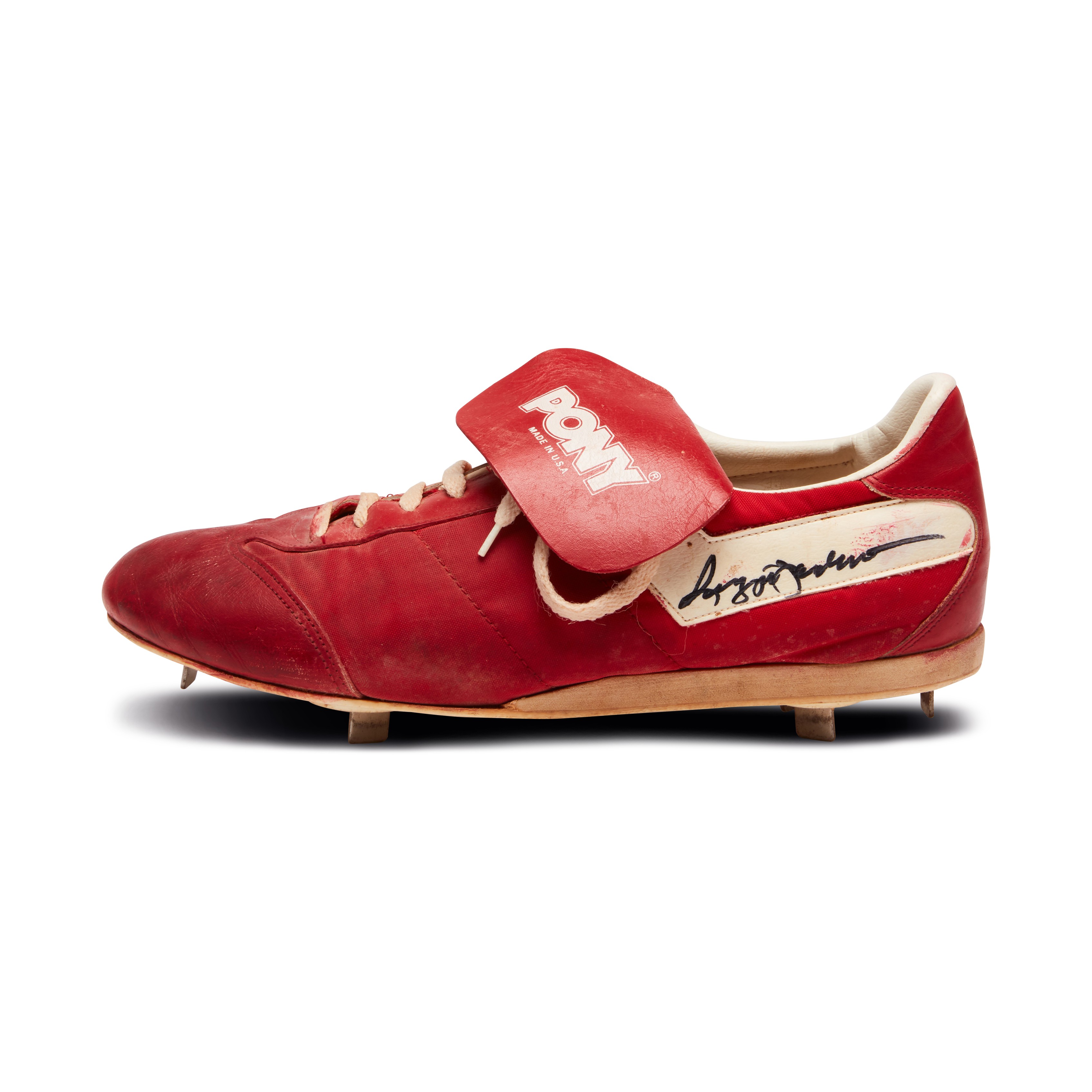 Pony Reggie Jackson Dual Signed Game Worn Cleats | Barnebys