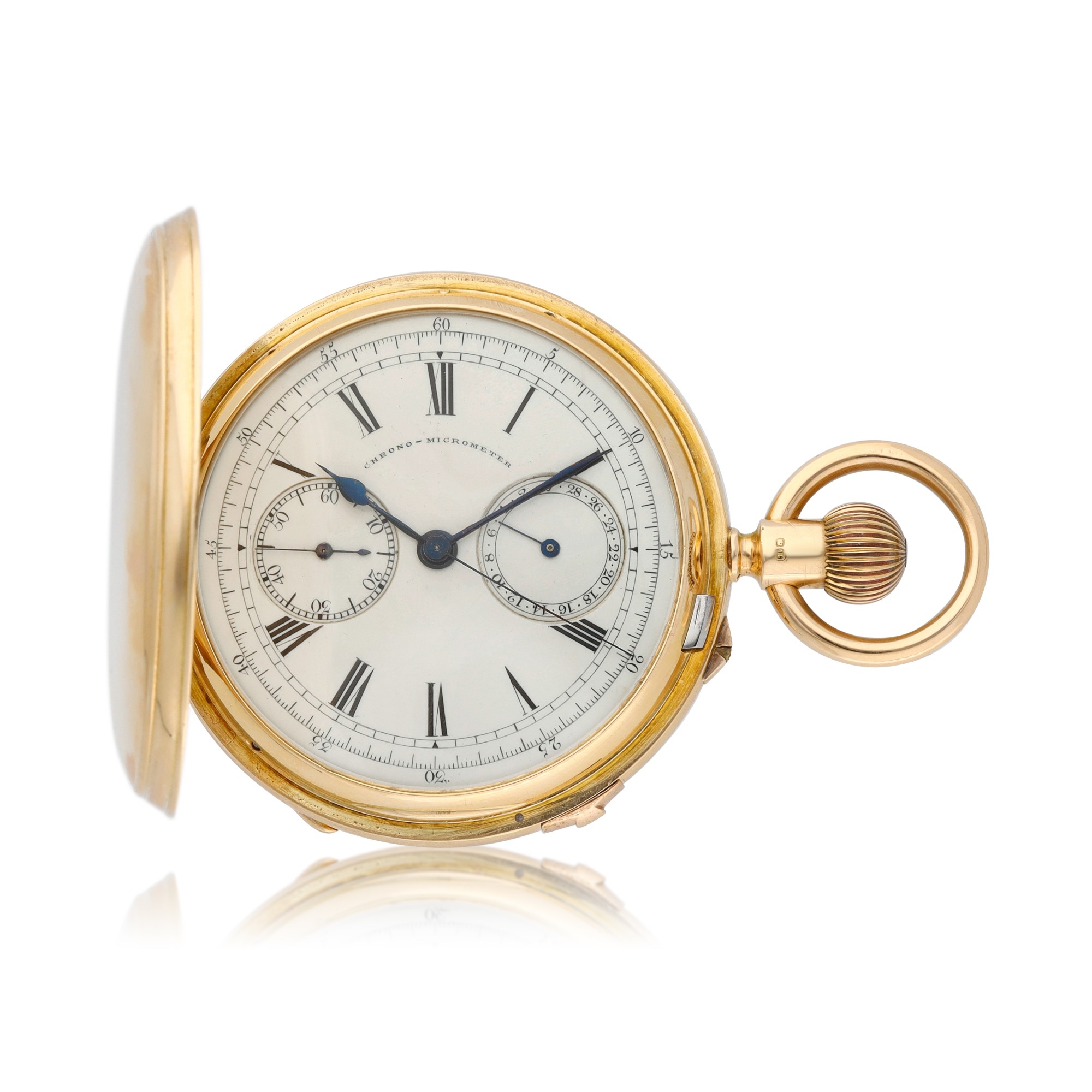 'Chrono-Micrometer.' A late 19th century 18ct gold open face keyless ...